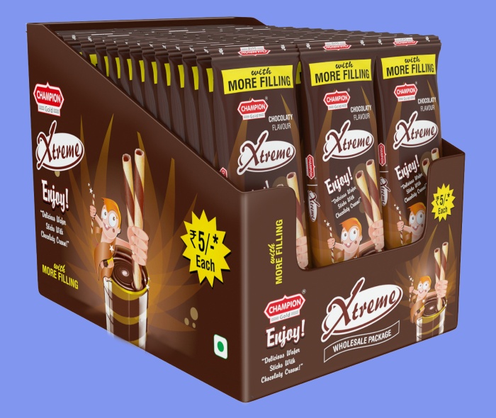 12 Gm Xtream Chocolate Biscuits – Champion Biscuits India