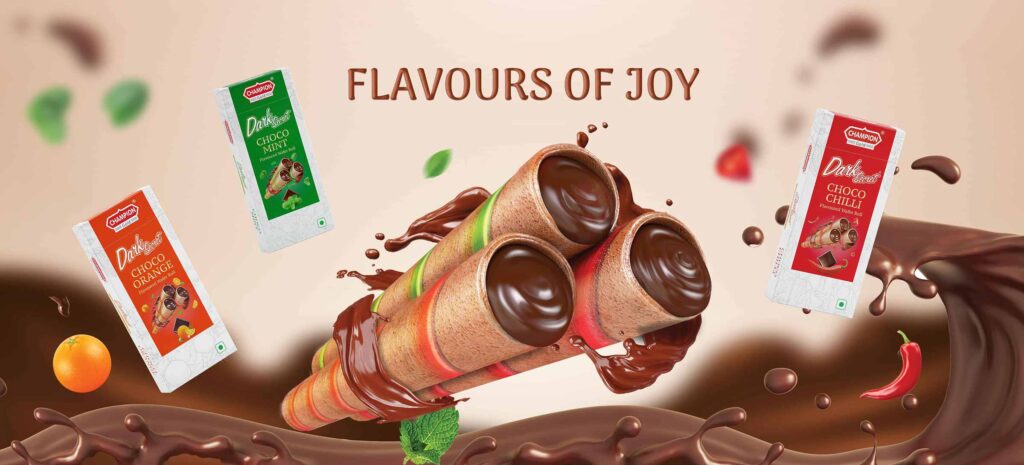 Flavored Wafer Roll Choco Mint – Champion Biscuits India